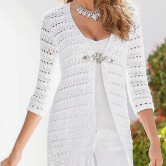 Boston Proper | Sweaters | Boston Proper Embellished Cardigan White ...